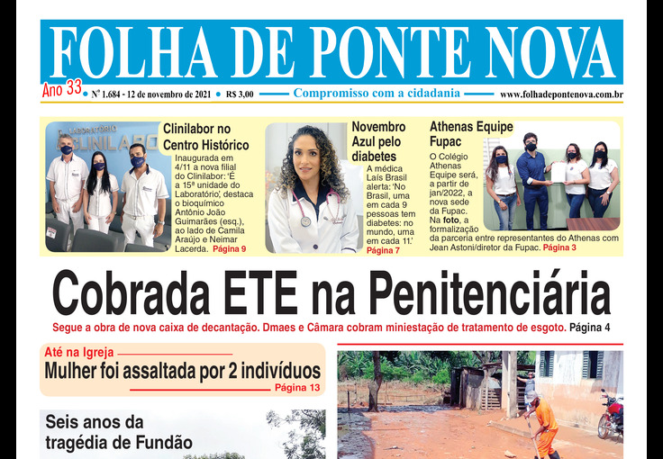 Nº 1684 – 12 de Novembro de 2021 - Folha de Ponte Nova
